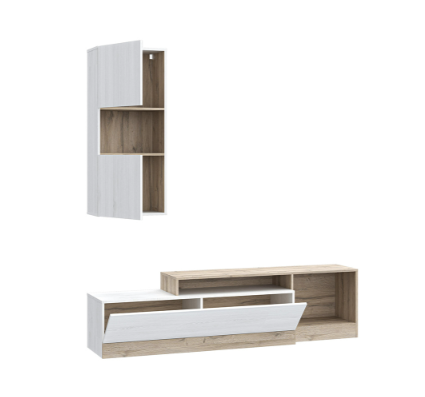 Bodil T.V + Hanging Unit Snowy Oak/ White – Newline