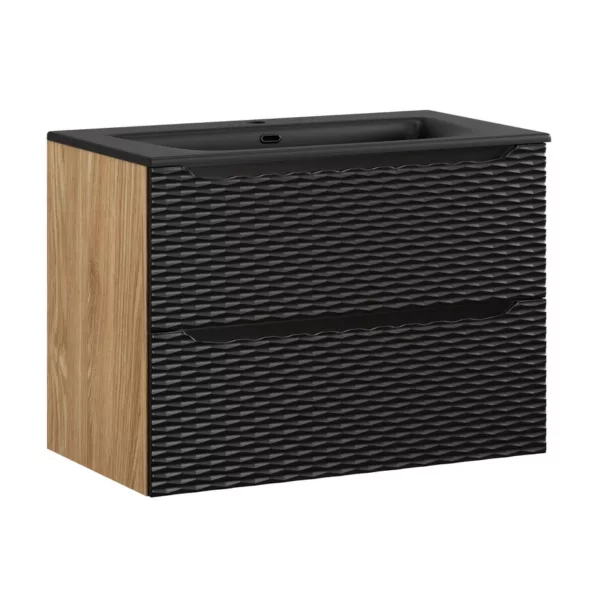 Ocean Black Vanity + Basin 80cm – Newline