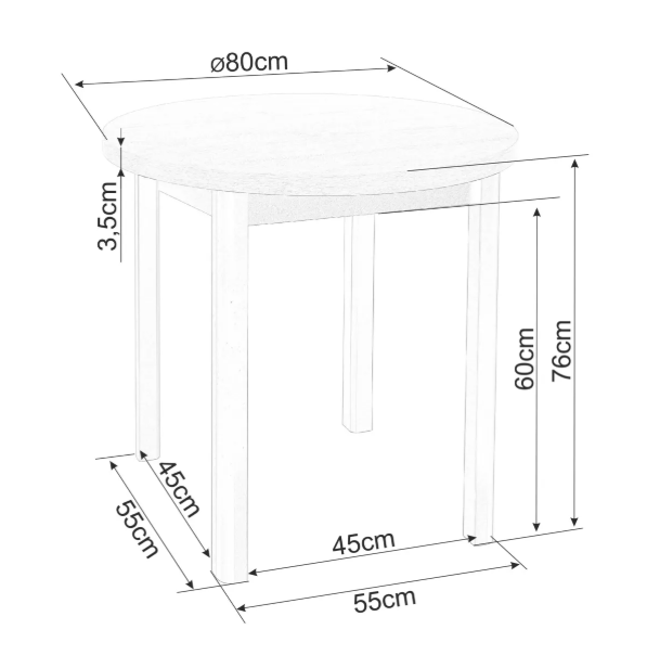 Adam Round Table, 80 cm – Newline